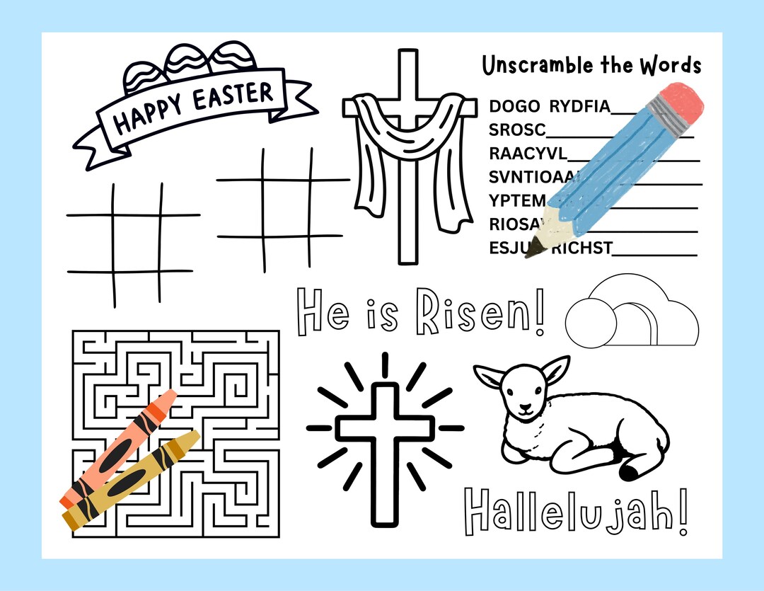 Christian Easter Coloring and Activity Page, Christian Learning ...