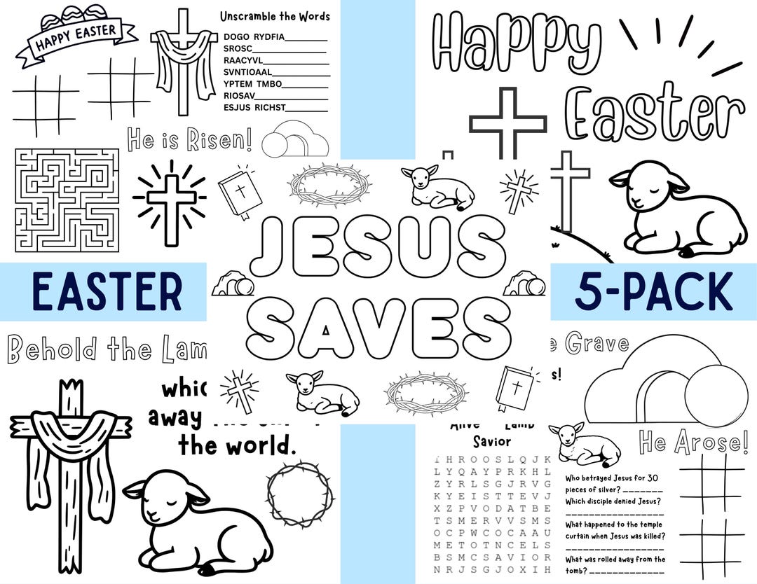 Christian Easter Coloring and Activity Pages Multi-pack, Christian ...