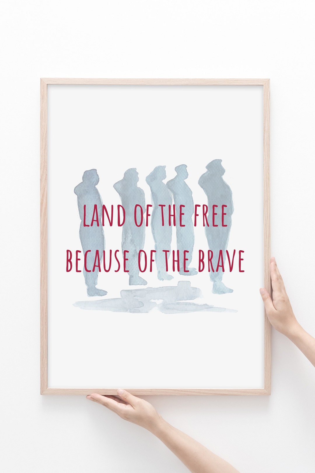 Land of the Free Because of the Brave American Soldier Print 4th of ...