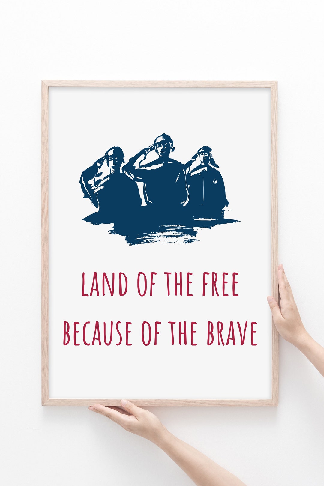 Land of the Free Because of the Brave Print 4th of July Printable ...