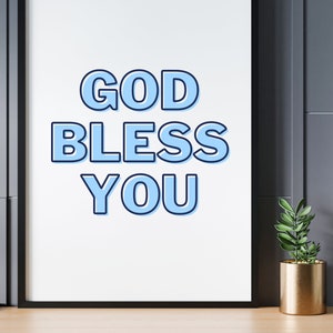 God Bless You Print, Christian Wall Art (digital Download) - Etsy