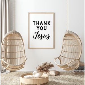 Thank You Jesus Sign Printable Print Jesus Fall Home Decor Christian ...