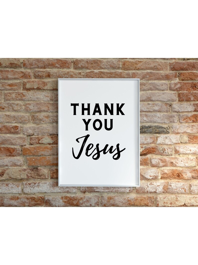 Thank You Jesus Sign Printable Print Jesus Fall Home Decor Christian ...
