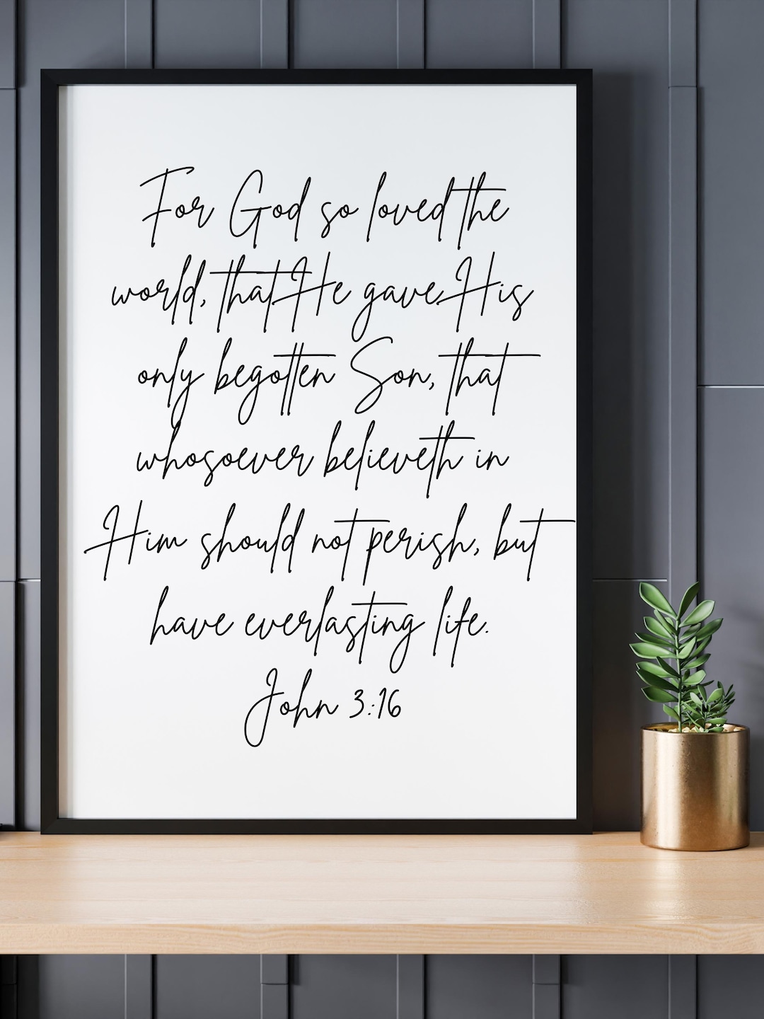 John 3:16 Bible Verse Print Digital Download Scripture KJV John 316 ...