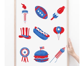 Fourth of July Printable 4th of July Digital Download 4th of July Wall ...