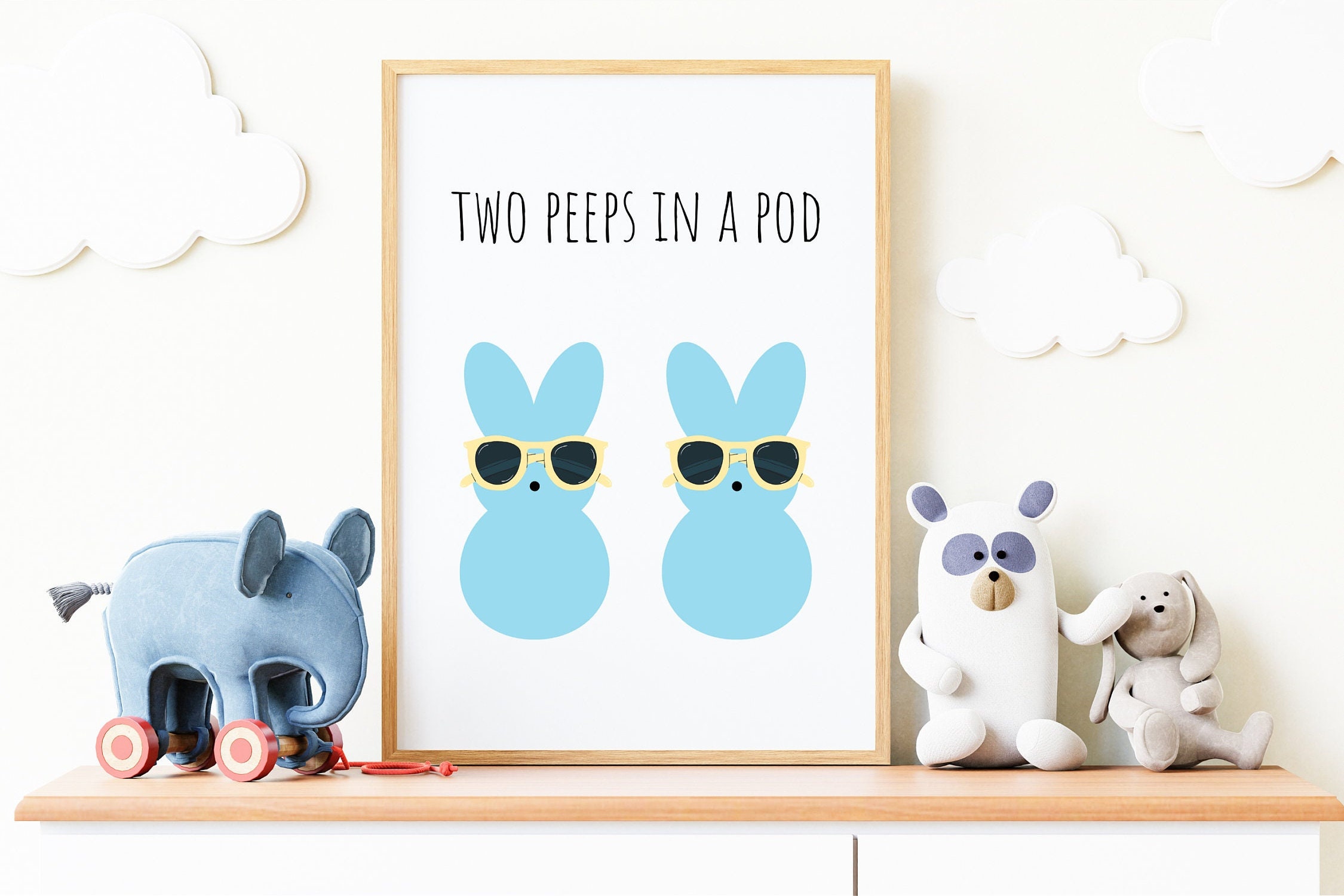 Two Peeps in a Pod Printable Easter Decor Instant Download Digital ...