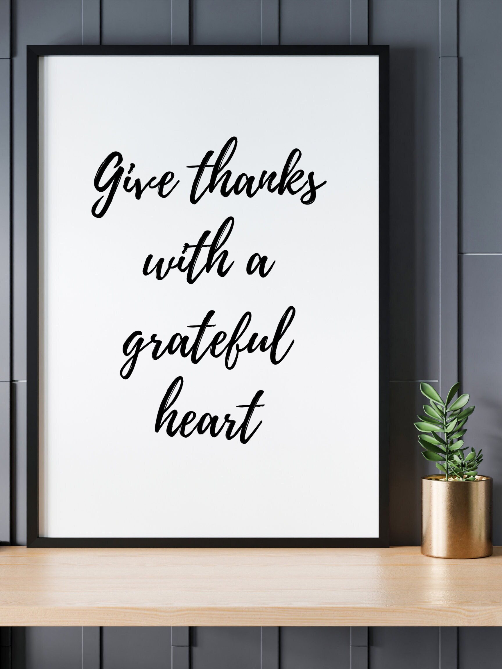 Give Thanks With a Grateful Heart Sign, Fall Home Decor (digital ...