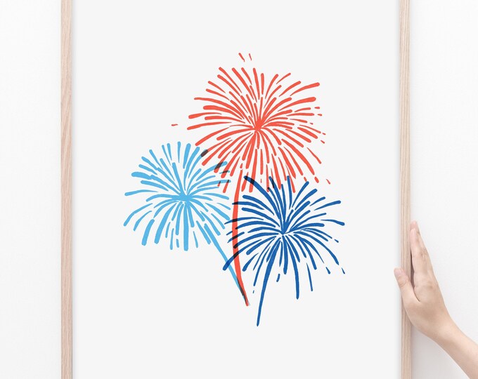 Fireworks 4th of July Printable Fireworks Print USA Fireworks Digital ...
