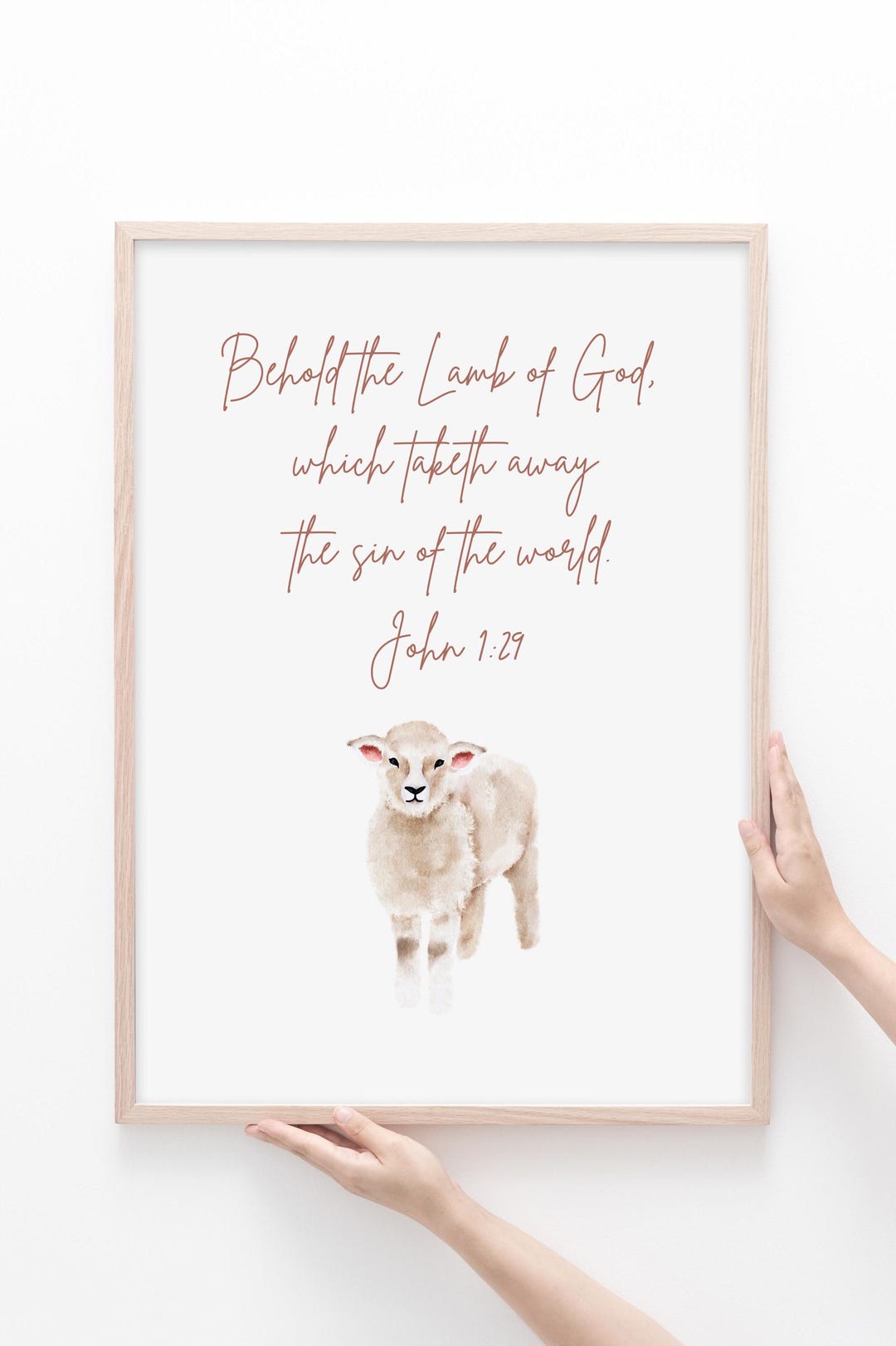 Lamb of God Easter Print John 1:29 KJV Behold the Lamb of God Easter ...