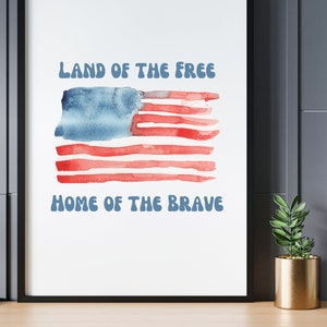 USA Land of the Free Home of the Brave USA Digital Download 4th of July ...