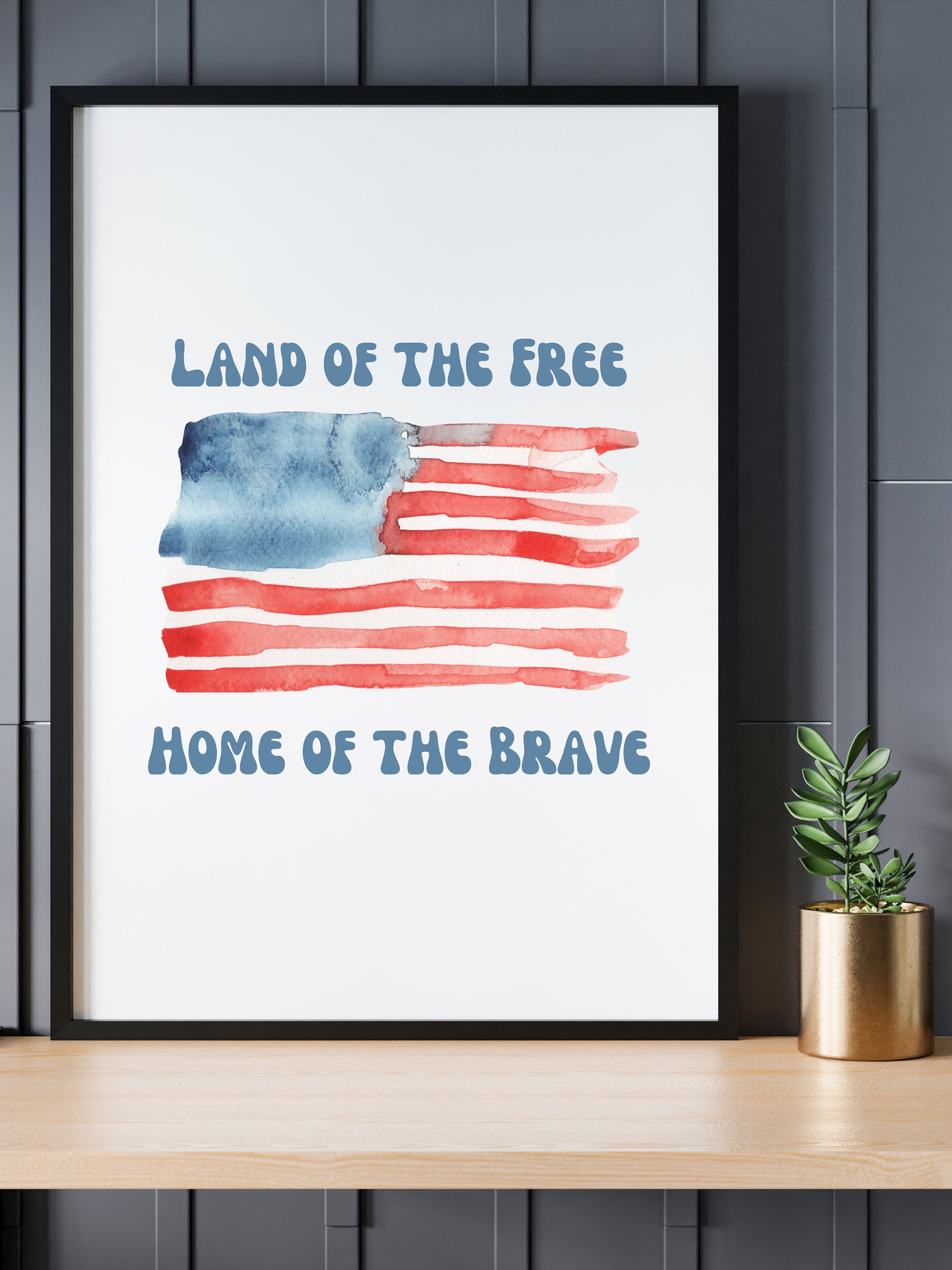 USA Land of the Free Home of the Brave USA Digital Download 4th of July ...