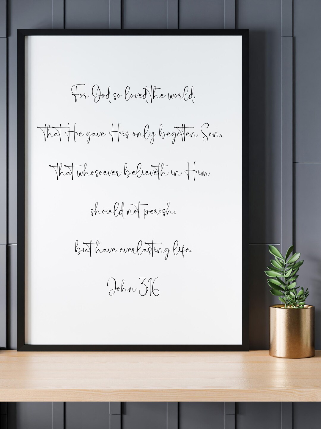 John 3:16 Bible Verse Print Digital Download Scripture KJV John 316 ...