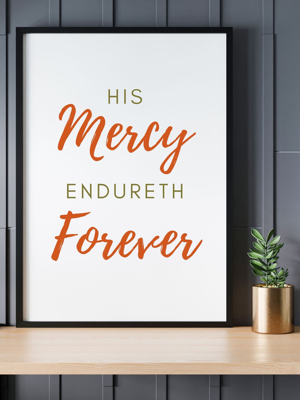 His Mercy Endureth Forever Sign, Christian Fall Decor (digital Download ...