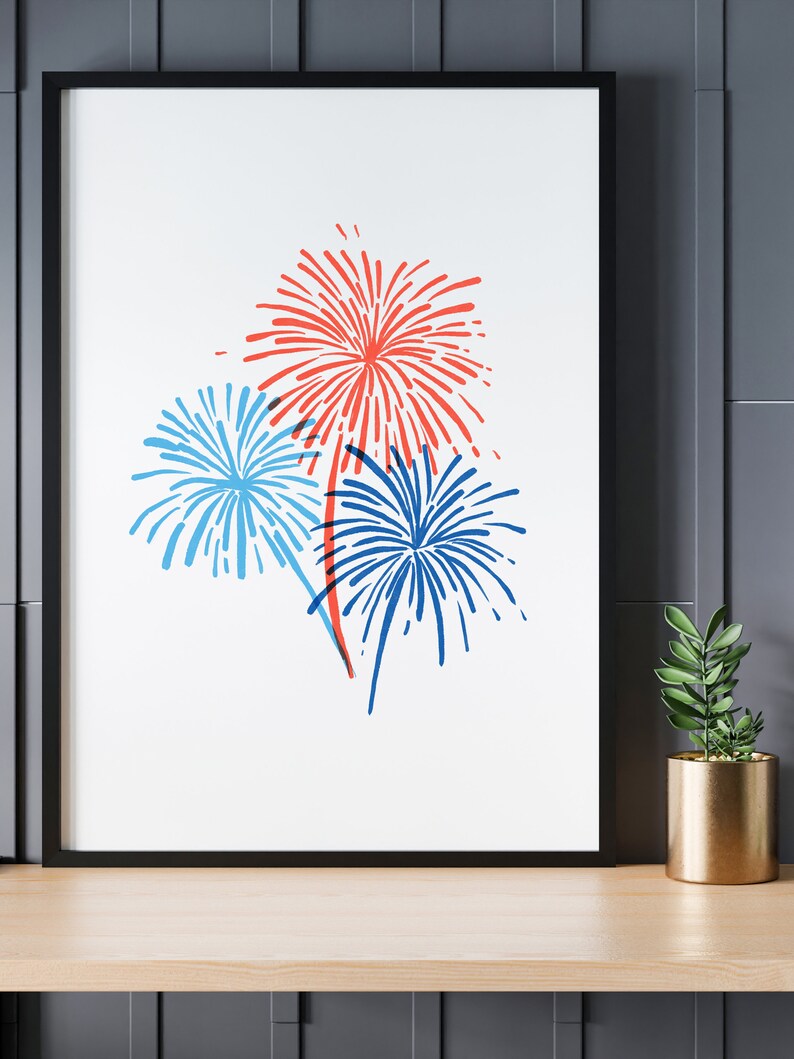 Fireworks 4th of July Printable Fireworks Print USA Fireworks Digital ...