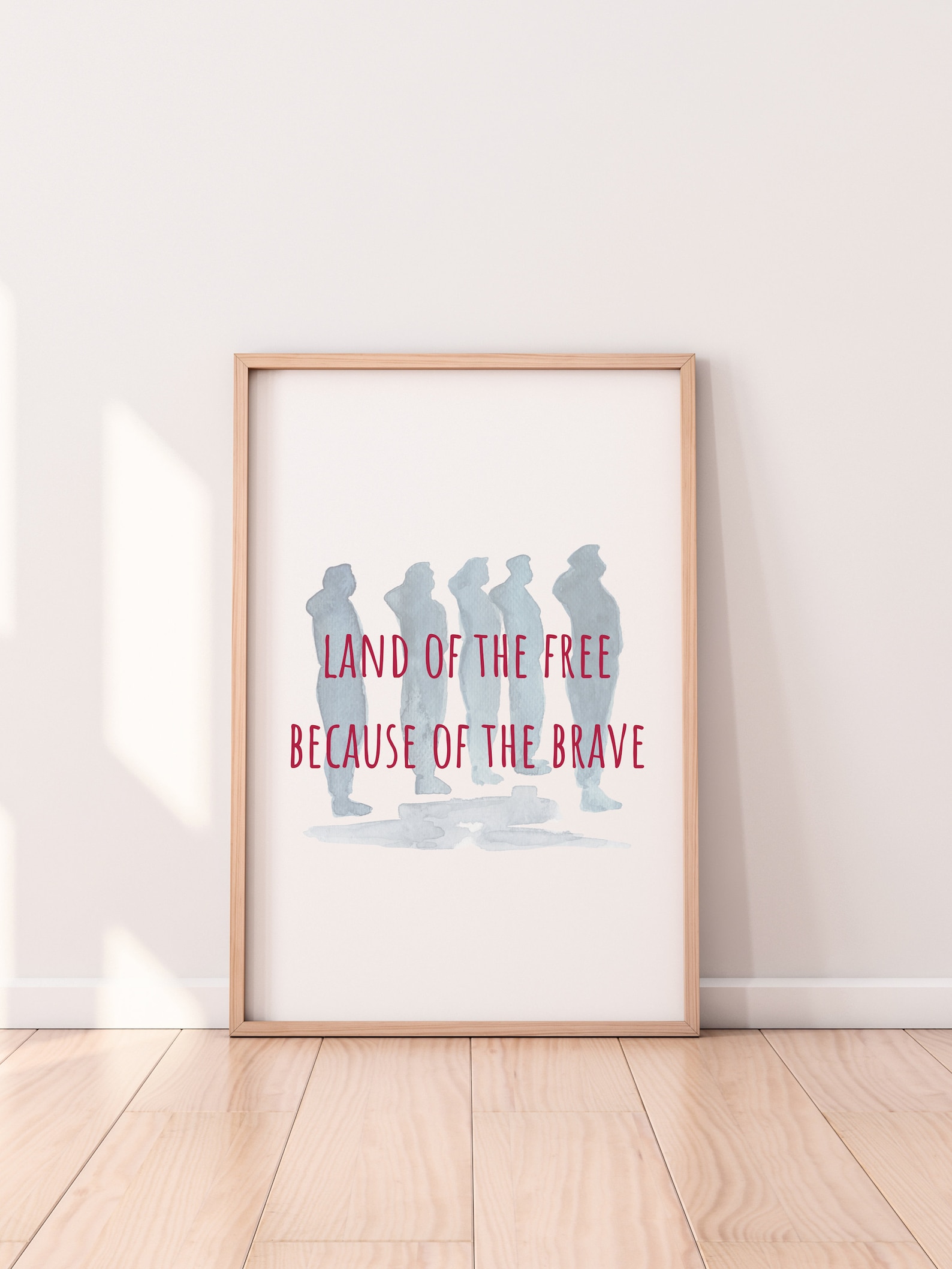 Land of the Free Because of the Brave American Soldier Print 4th of ...