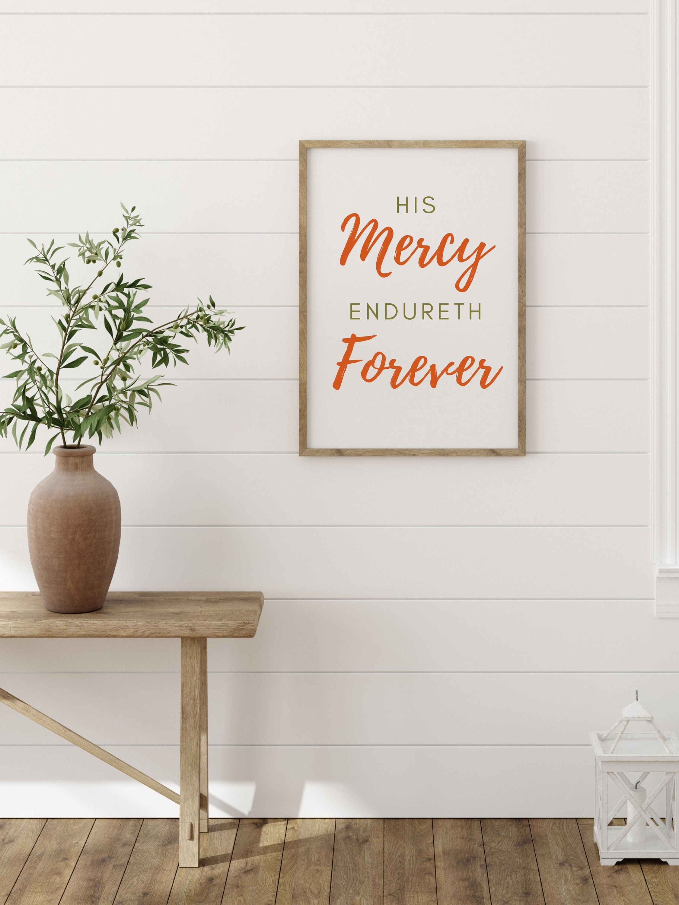 His Mercy Endureth Forever Sign Printable Fall Print Fall Decor ...