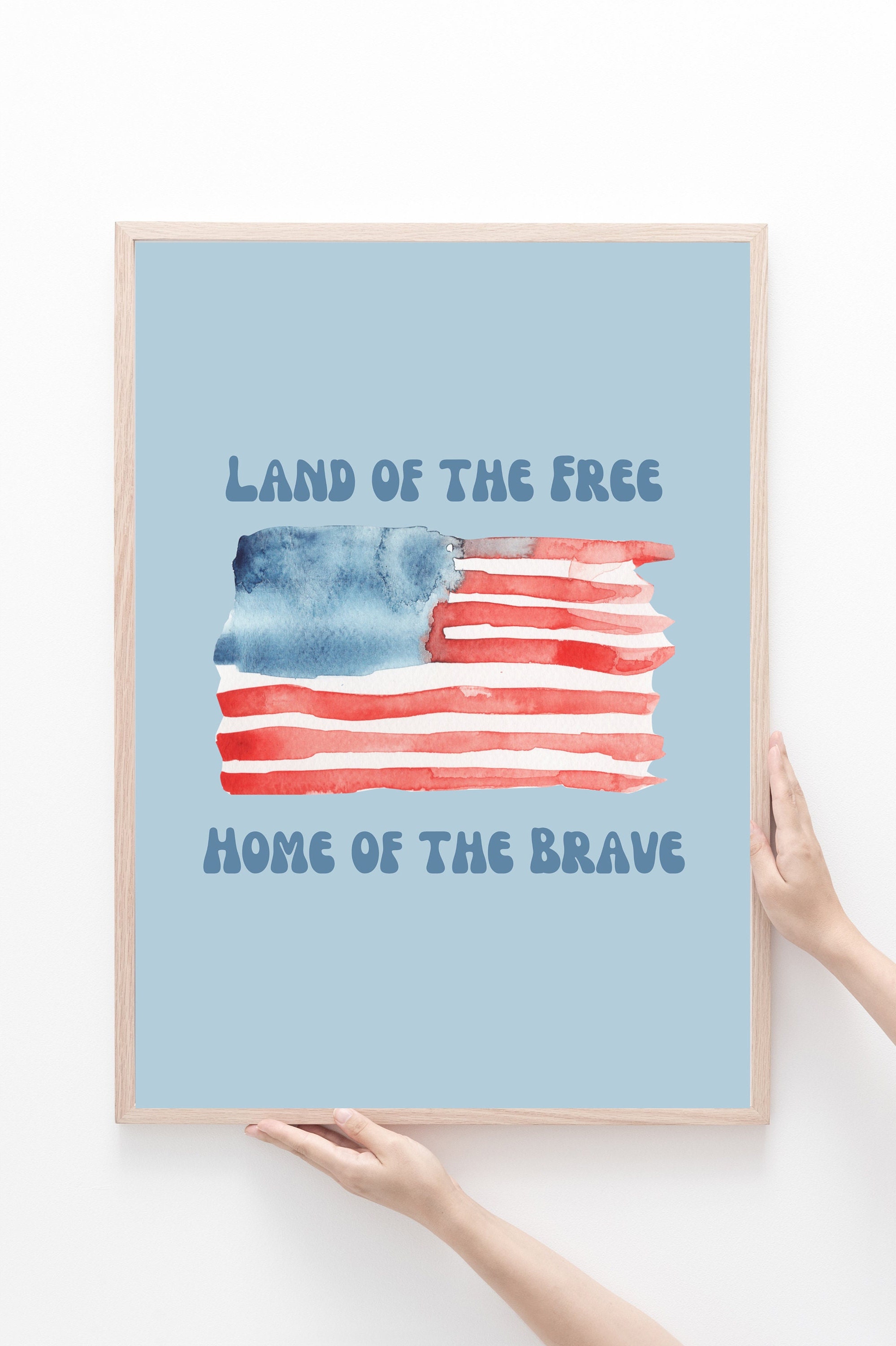 4th of July Printable USA Land of the Free Home of the Brave USA ...