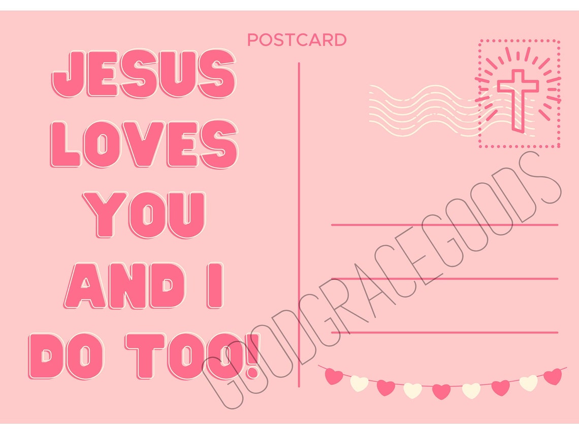 Jesus Loves You Valentine Card, Printable Kids Valentine (digital ...