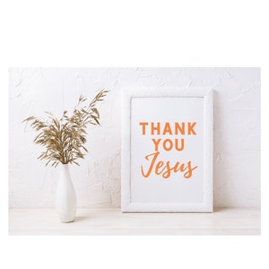 Thank You Jesus Sign Printable Print Jesus Fall Home Decor Christian ...