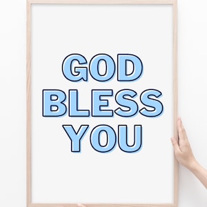 God Bless You Print Wall Art God Bless You Sign Digital Download ...