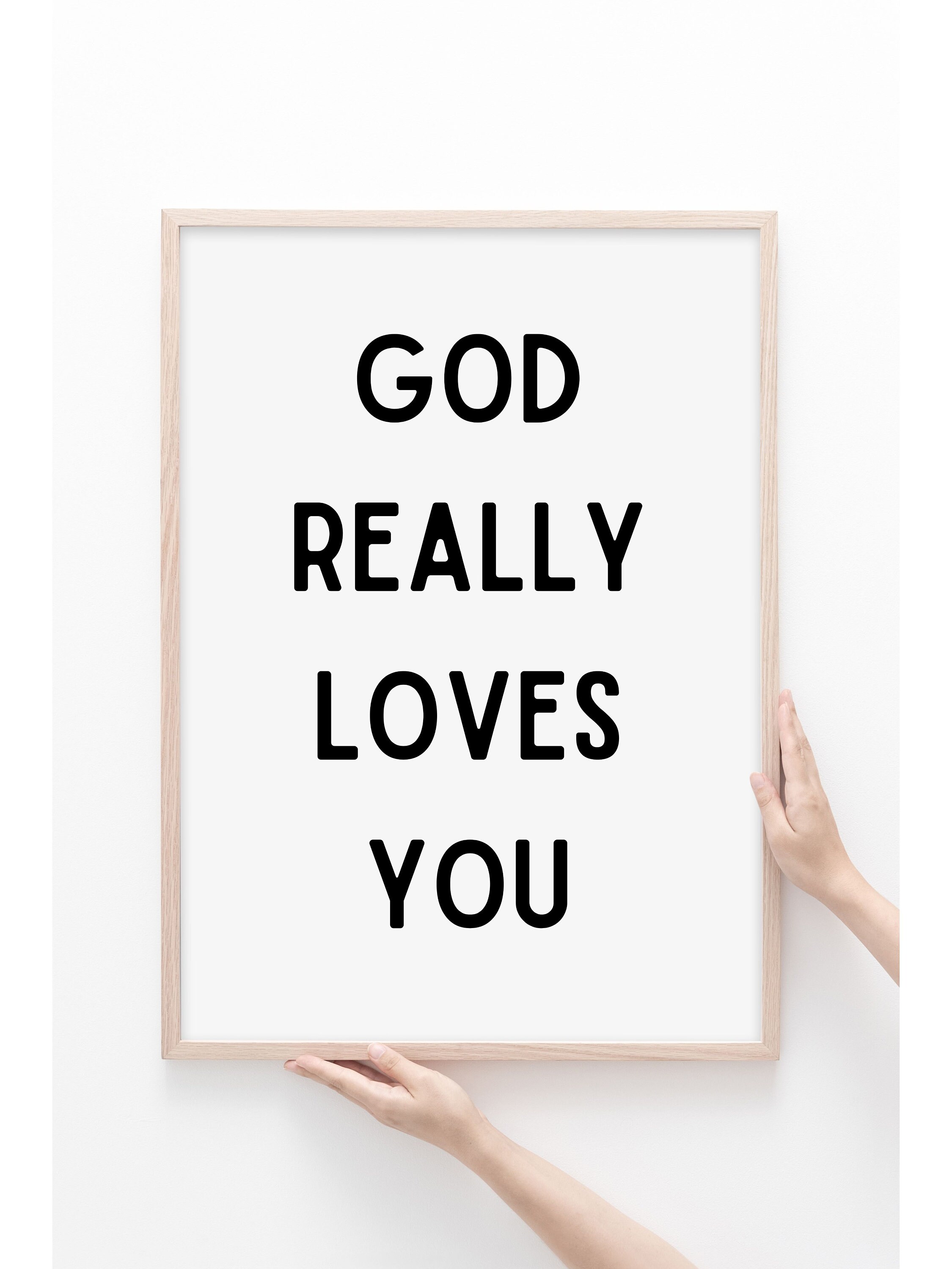 God Really Loves You Sign Printable Valentine's Sign Print Fall Decor ...