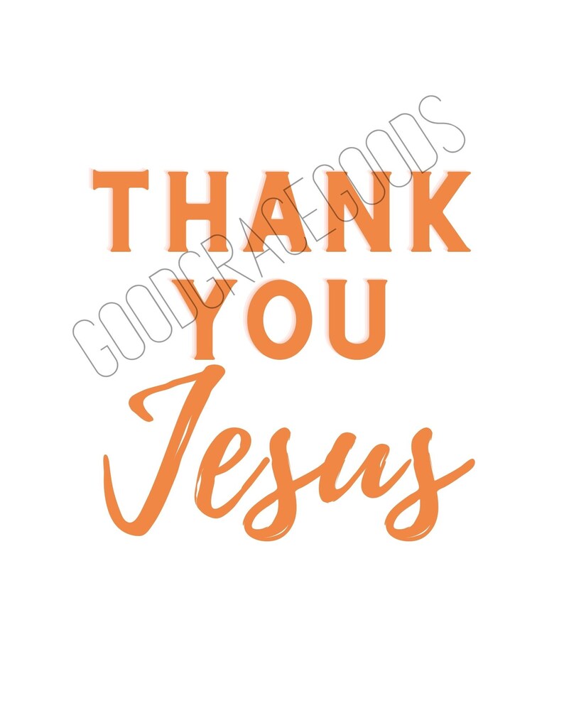Thank You Jesus Sign Printable Print Jesus Fall Home Decor Christian ...