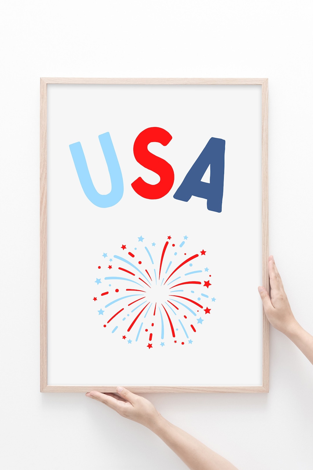 4th of July Printable USA Fireworks Print USA Letters With - Etsy