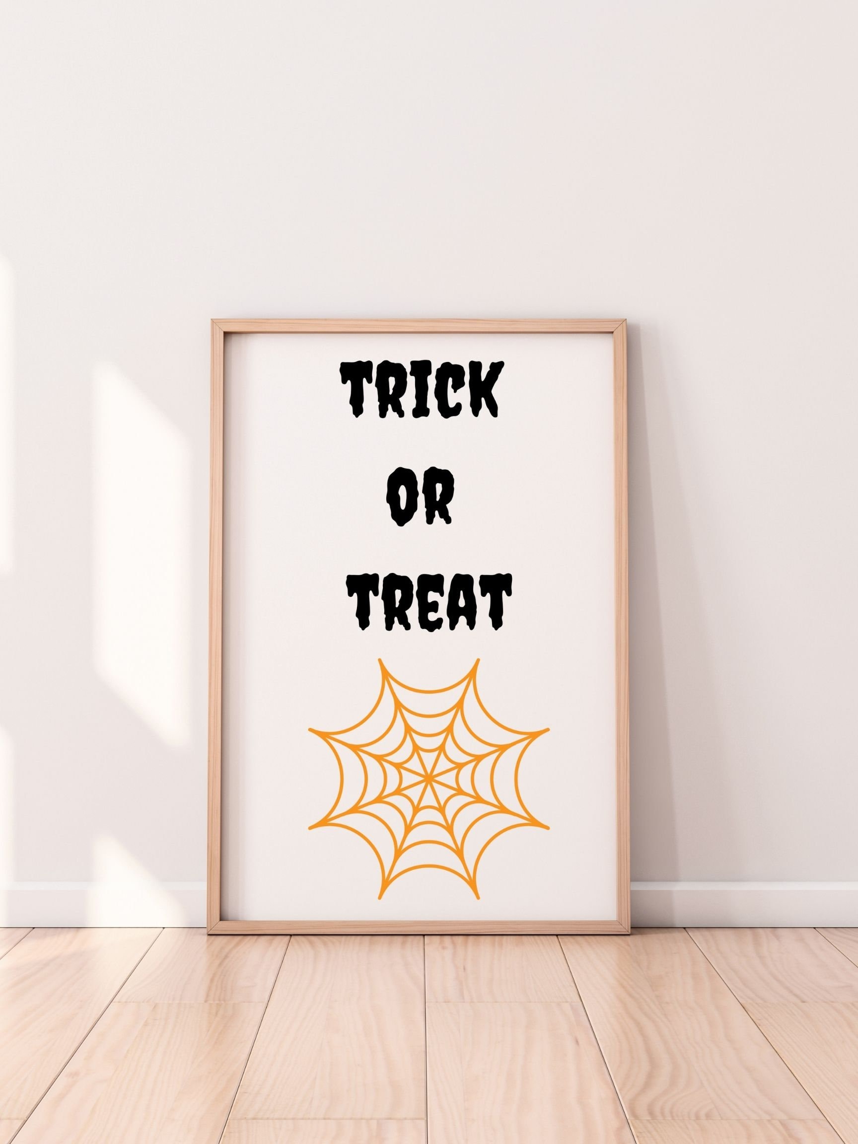Trick or Treat Sign Printable Halloween Print Halloween Decor - Etsy