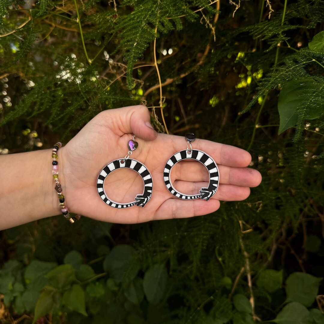 Beetlejuice Sandworm Sandsnake Hoop Earrings Handmade Hypoallergenic ...