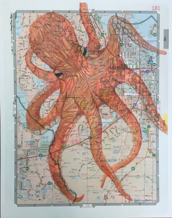 Tacoma Octopus Screen Print Screenprints Prints etna.com.pe