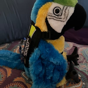 ESSA Parrot Blue Gold Macaw Emotional Support Plush Stuffed Animal ...