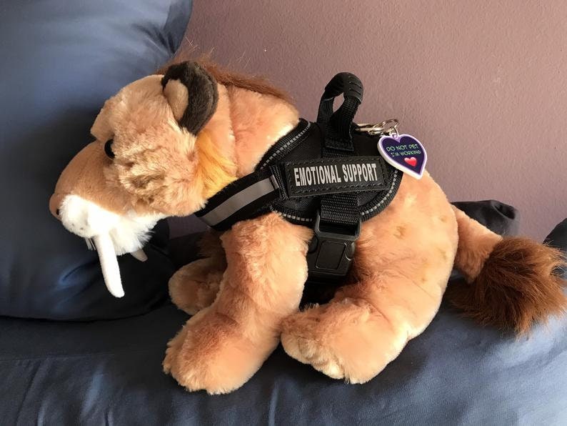 ESSA Smilodon Saber Tooth Lion Emotional Support Plush Stuffed Animal ...