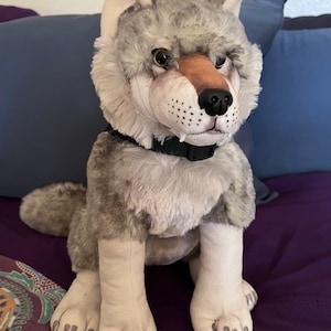 ESSA Big Grey Wolf Emotional Support Plush Stuffed Animal Personalized ...