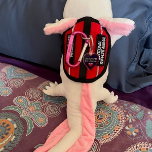 ESSA White Axolotl Salamander Emotional Support Plush Stuffed Animal ...