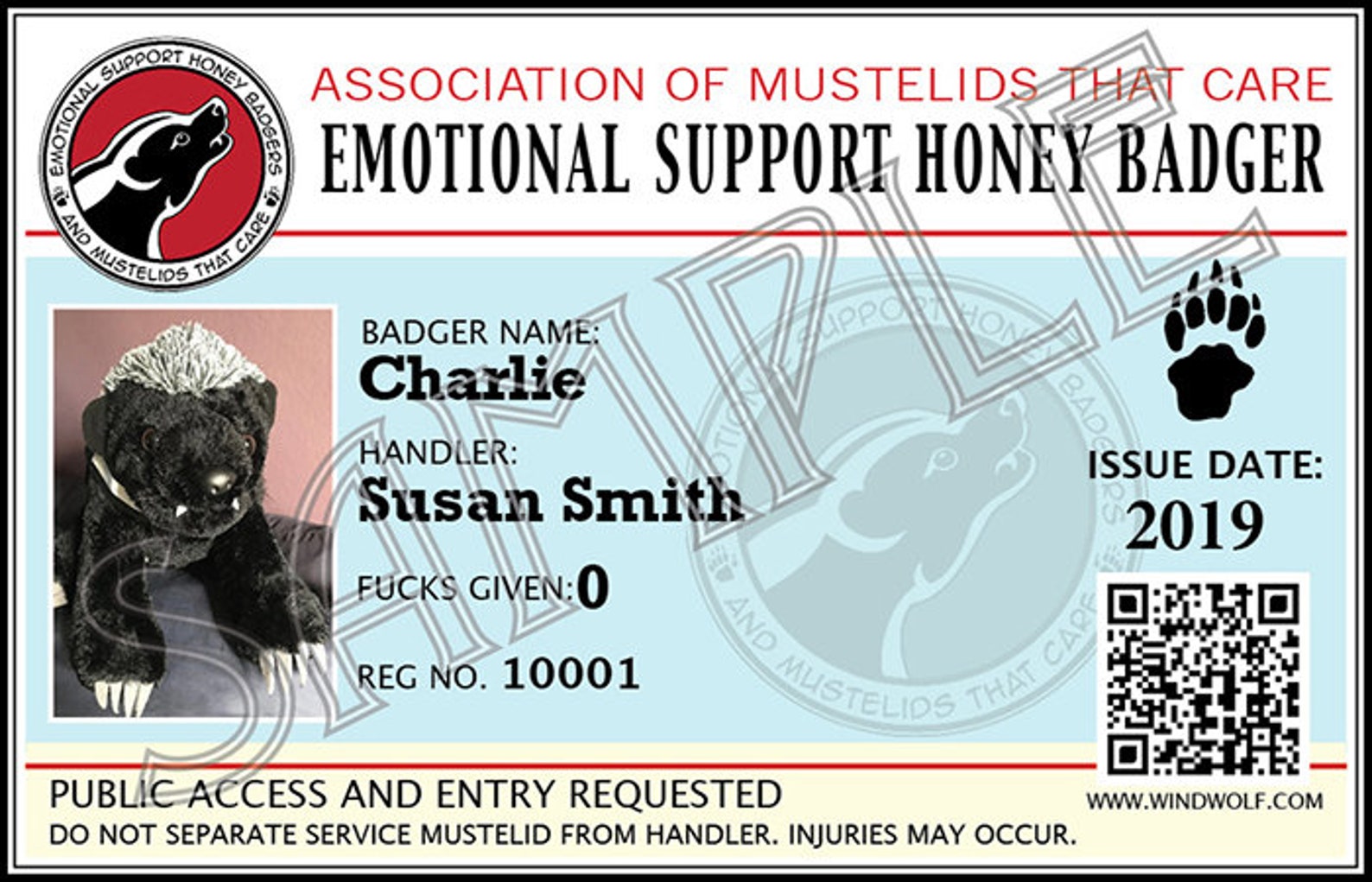 Emotional Support Stuffed Animal Plush ID Registration Tag - Etsy