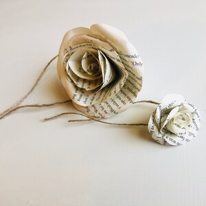 Book Page Roses | Book Page Decor | Book Page Ornament | Book Lover ...