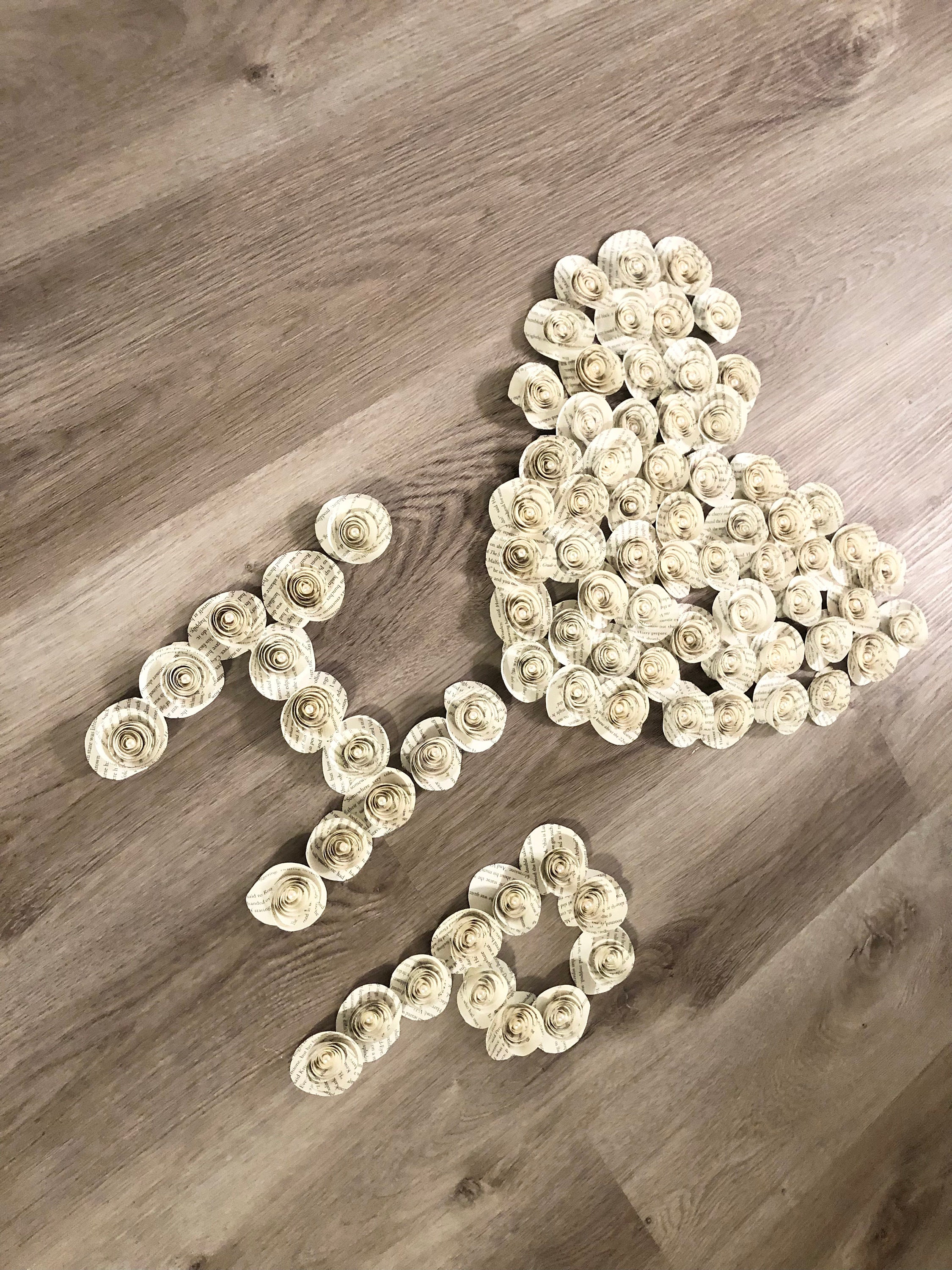 Set of book page roses book flowers book page roses | Etsy