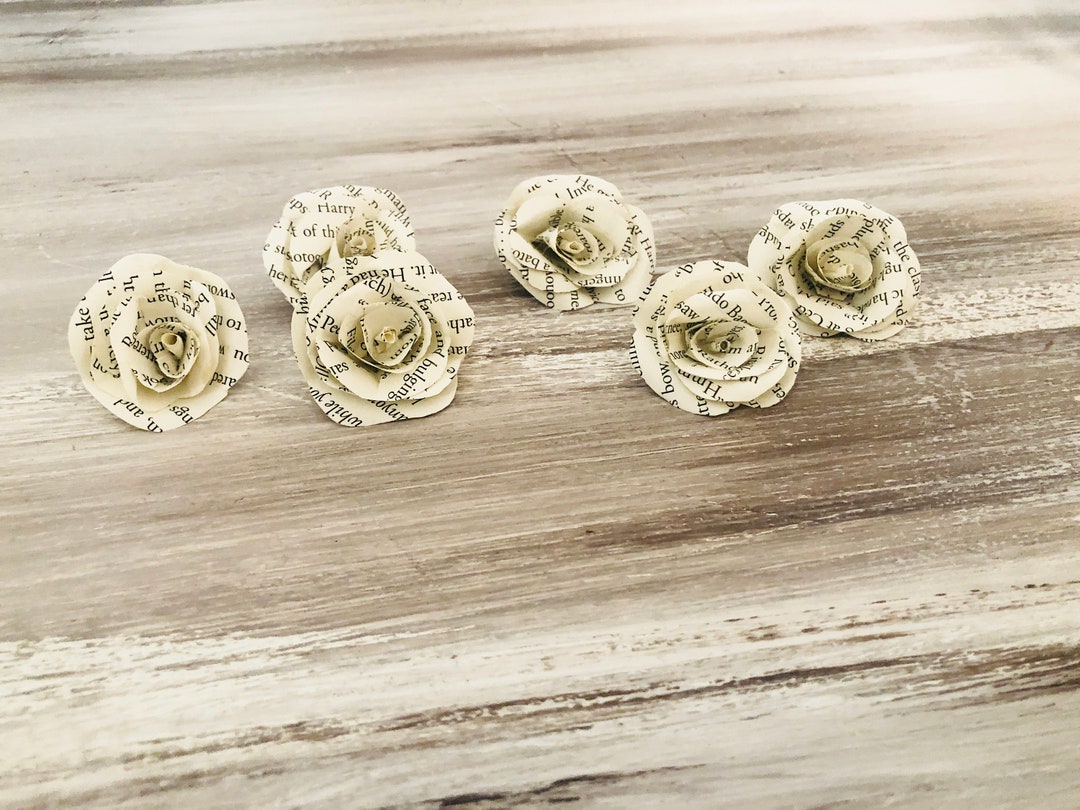 Book Lover Decor • Book Page Mini Roses • Book Page Roses • Book Page ...