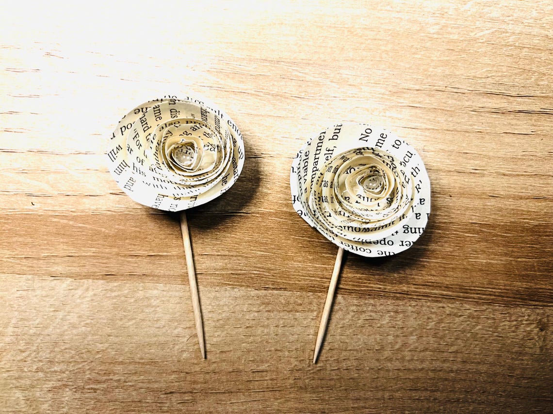 Cupcake Topper • Toothpick Topper • Book Page Topper • Book Page Party ...