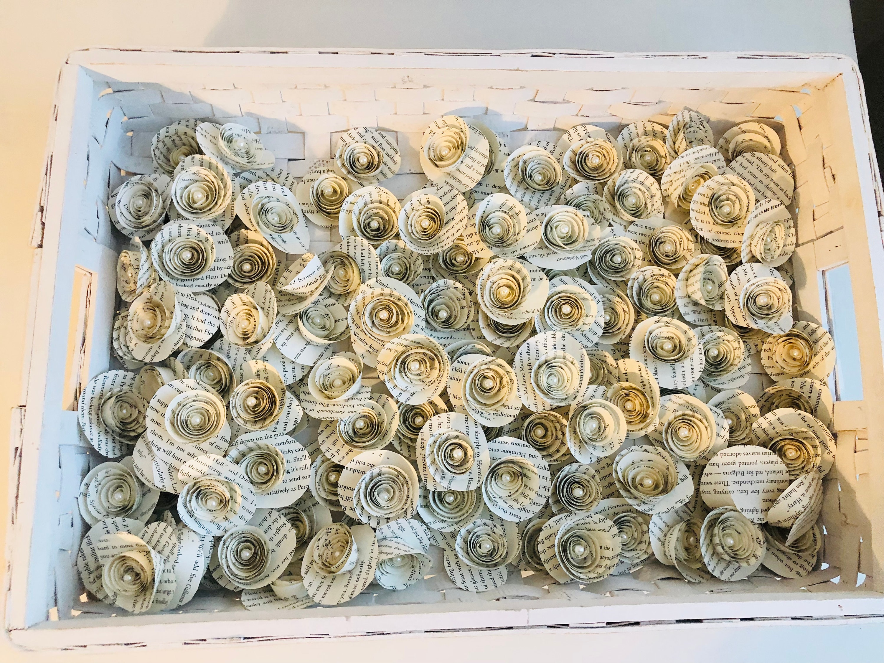 Set of Book Page Roses • Book Flowers • Book Page Roses • Paper Roses ...