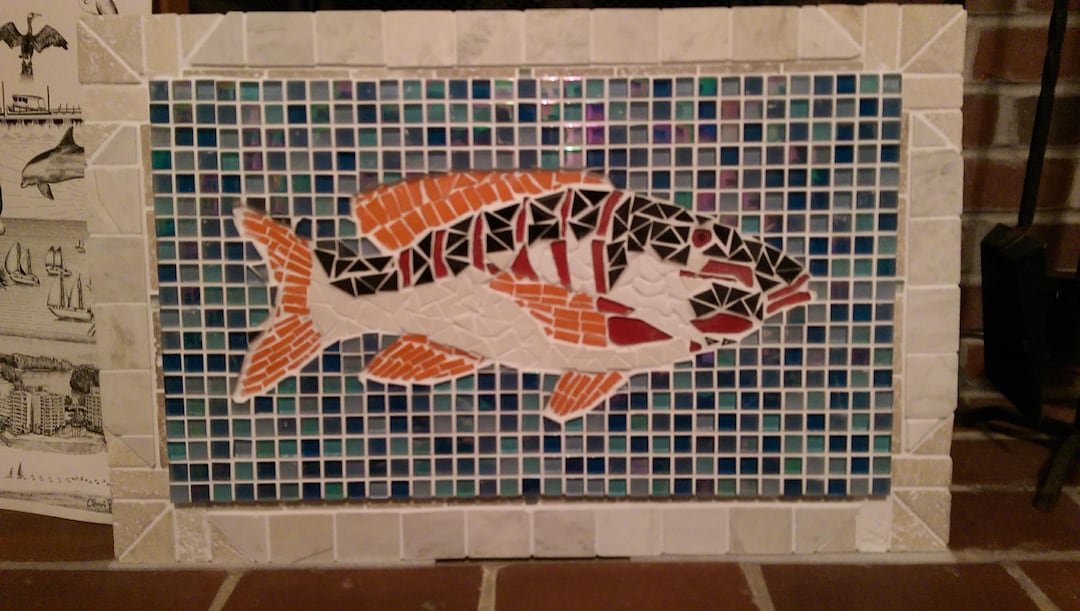 Framed Snapper Tile Mosaic - Etsy