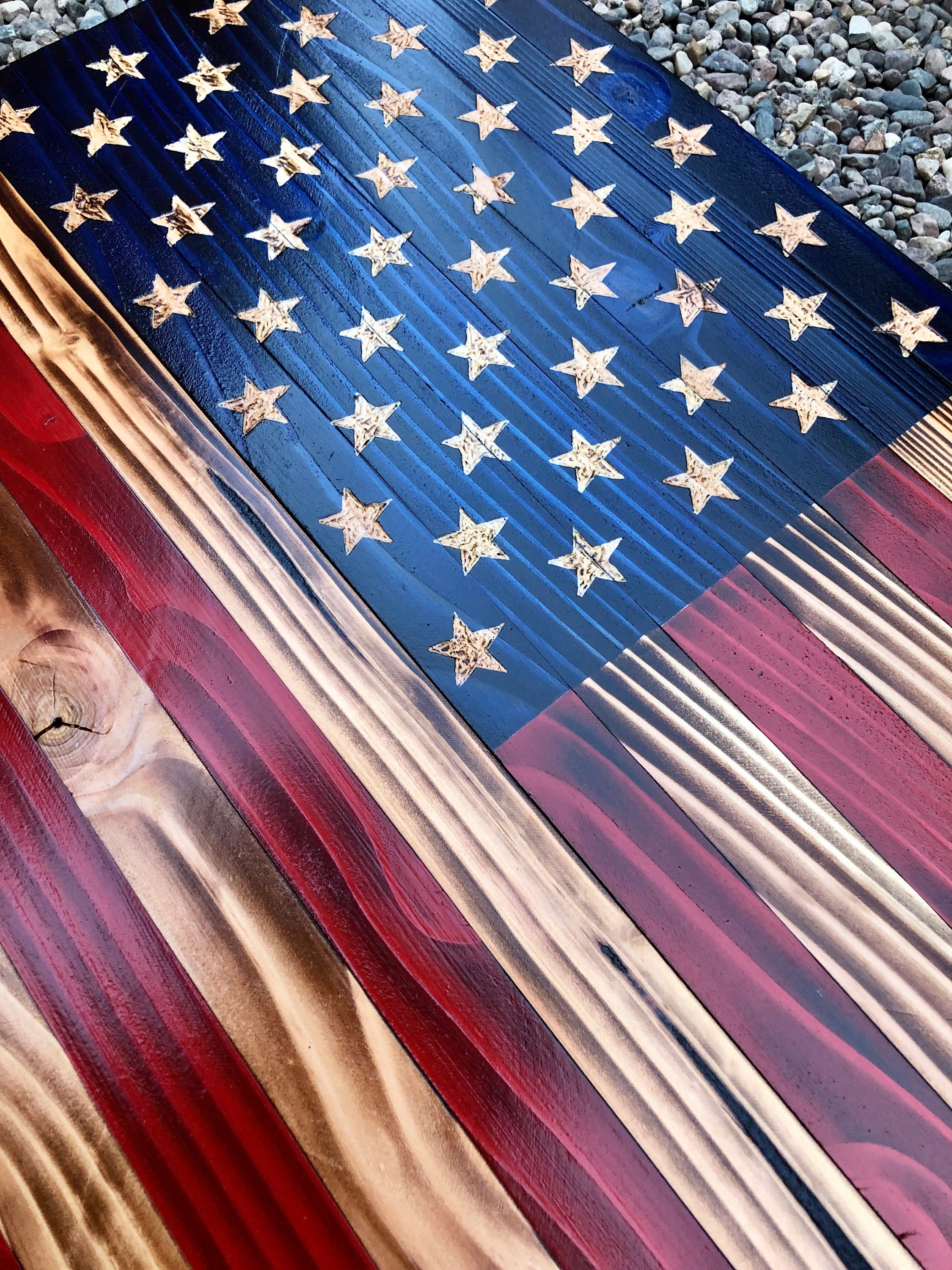 Rustic American Wood Flag - Etsy
