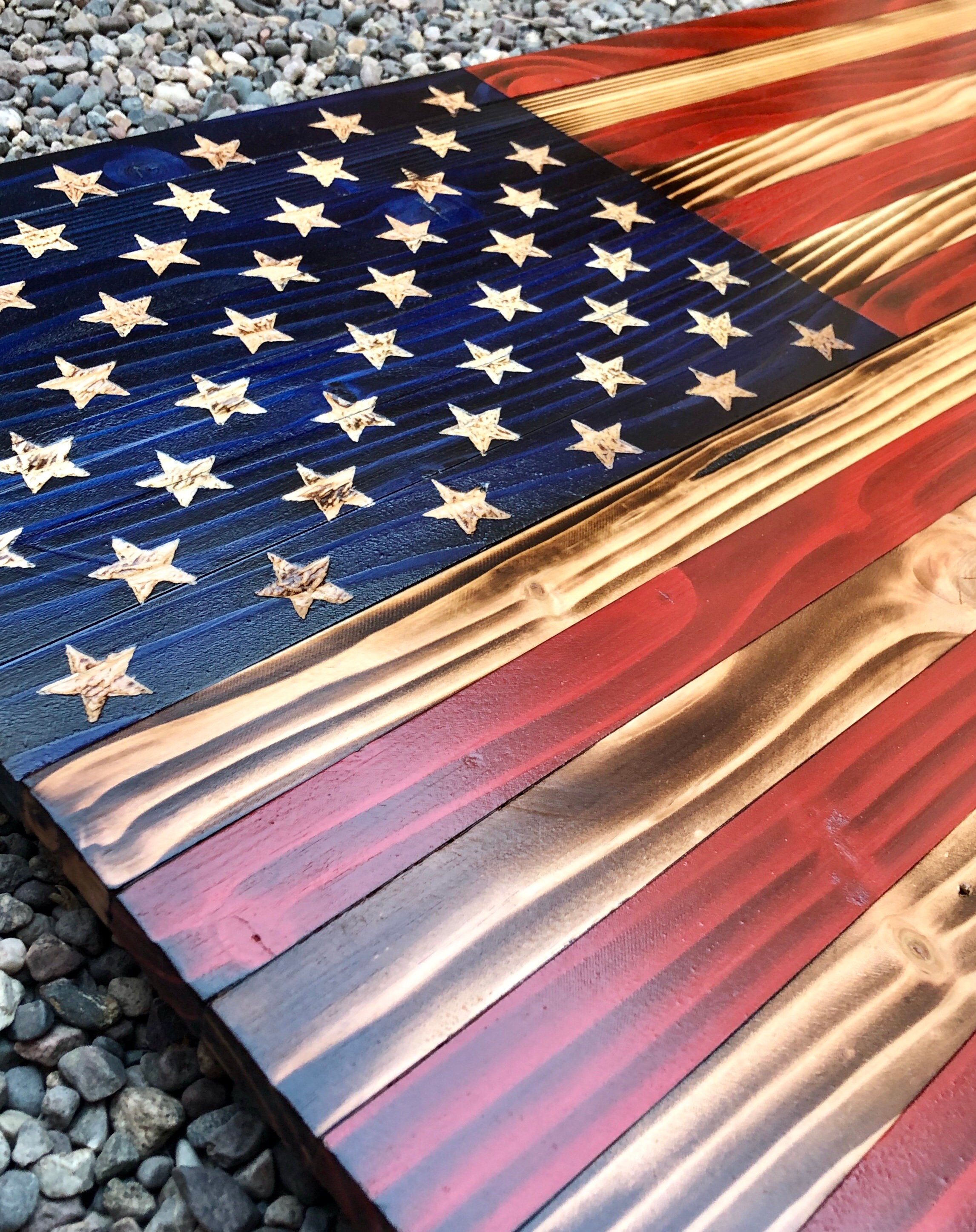 Rustic American Wood Flag - Etsy
