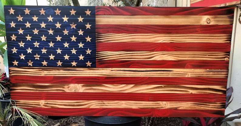 Rustic American Wood Flag - Etsy
