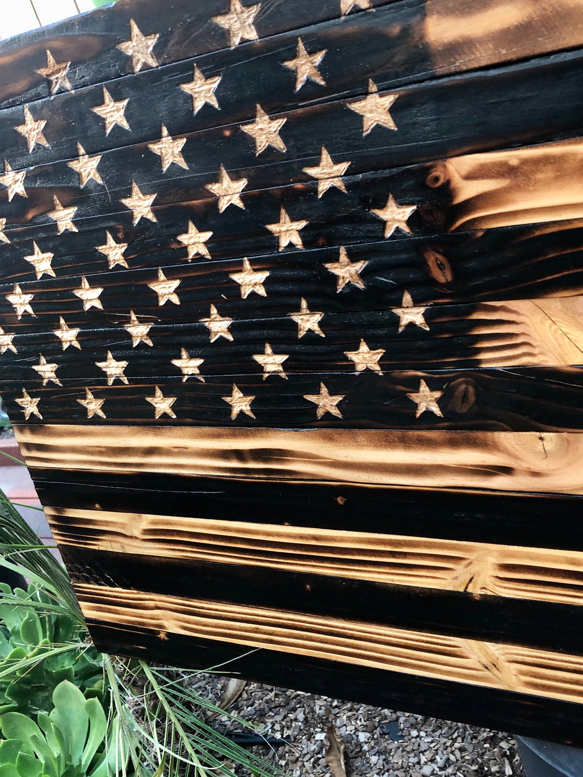 Rustic Charred American Wood Flag - Etsy