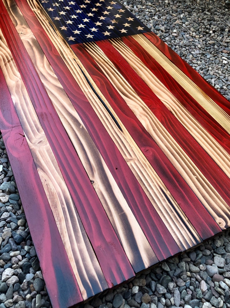 Rustic American Wood Flag - Etsy