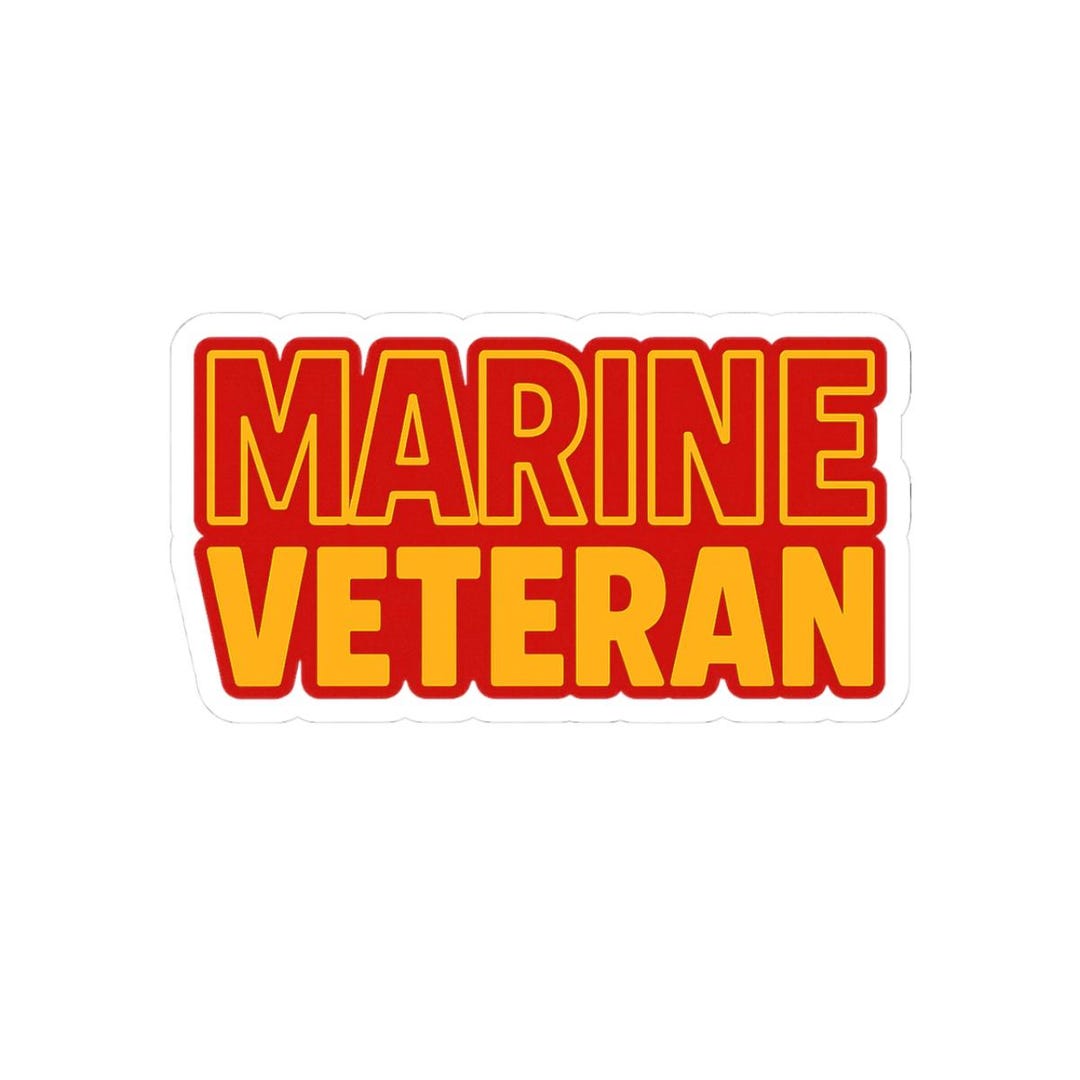 Marine Veteran Sticker, Bold Scarlet and Gold Military Pride Decal - Etsy
