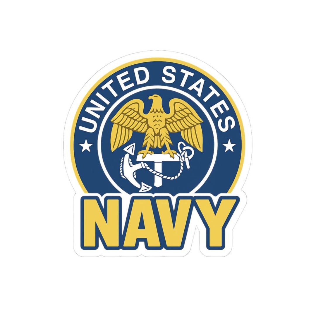 Navy Sticker, Bold Text With U.S. Navy Emblem Military Decal - Etsy