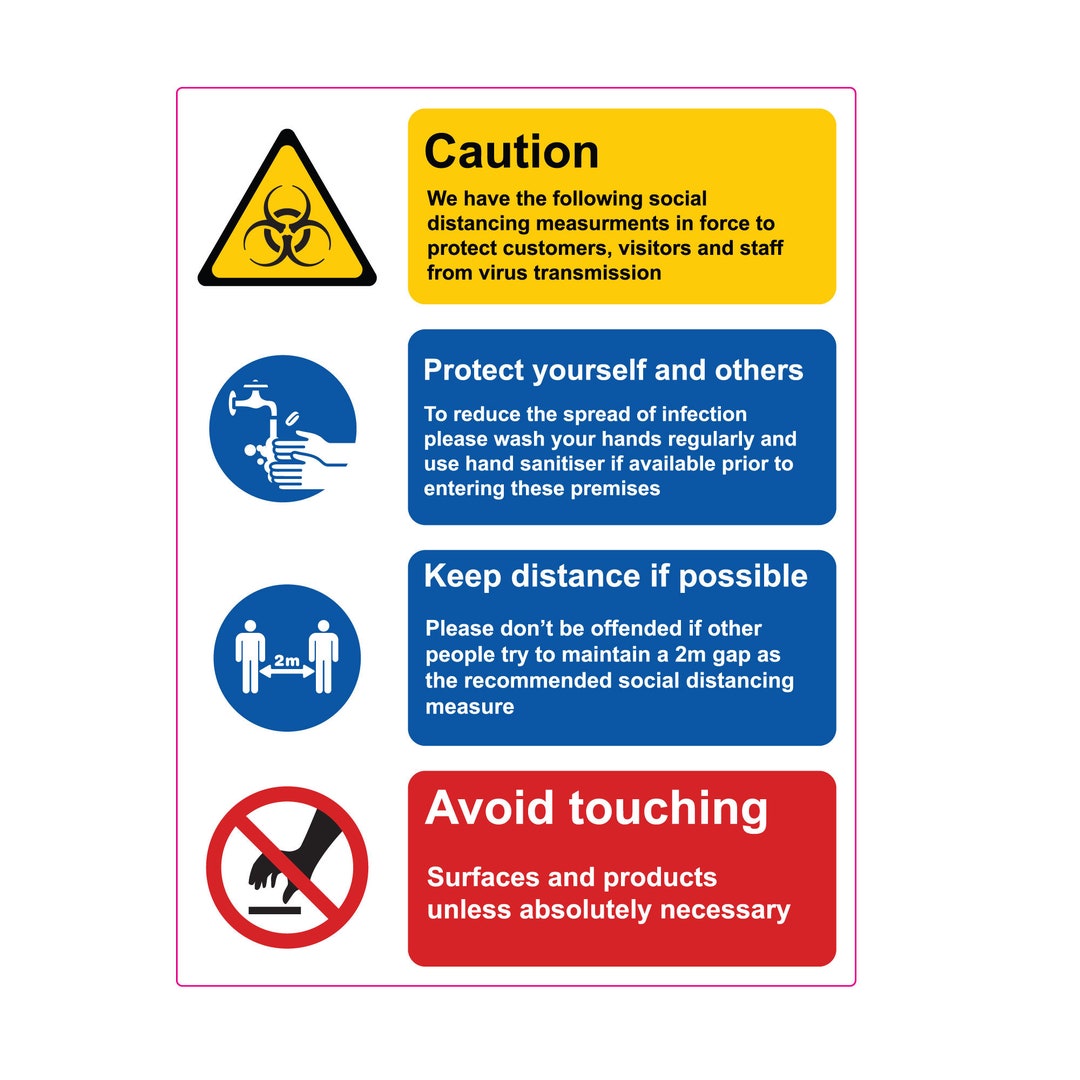 Kandy Social Distancing Measures Sign Self Adhesive Laminated Vinyl