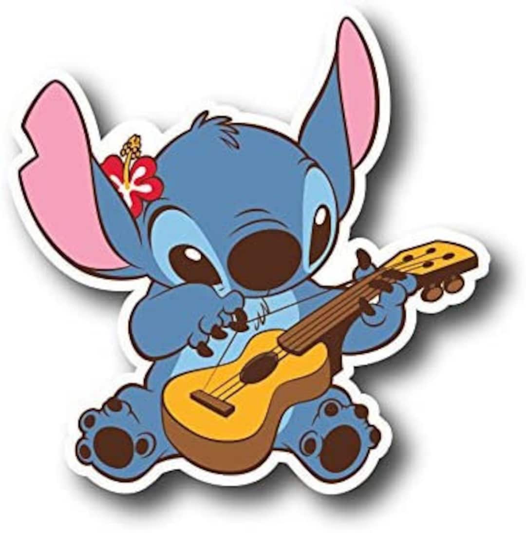 K&Y Stitch Lilo tocando la guitarra Pegatina para la ventana del coche ...